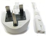 Power Cord UK Plug to Figure 8 Fig of 8 Lead Cable 2 Pin C7 (2 Metre ...