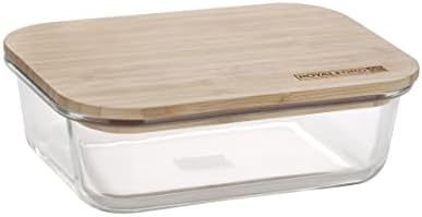 RoyalFord Rectangular Glass Food Storage Container with Bamboo Lid ...