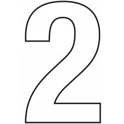 75mm White Helvetica Bold Condensed Style Vinyl Number 2: Amazon.co.uk ...