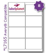 8 Per Page/Sheet, 5 Sheets (40 Sticky Labels), Label Planet® White ...