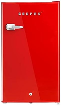 Geepas Single Door Mini Defrost Refrigerator- GRF1202RXE| Fridge| Retro ...