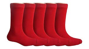 Bodysense Plain Red Color Uniform Socks for Boys & Girls ( Pack of 5 ...