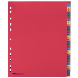 Polypropylene punched Dividers A4 Extra Wide 1-31 Numeric Multi Colour ...