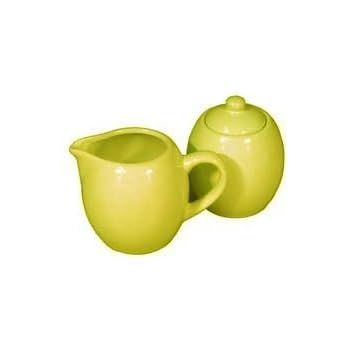 Amazon.com | Yellow Ceramic Creamer and Sugar Service Set with Lid ...