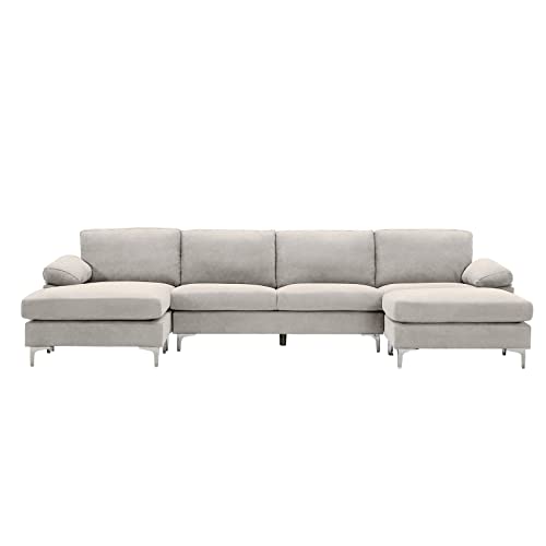 Knowlife Modern Corner Sectional Futon Sofa with Removable Cushions and ...