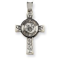 US Marine Corp Cross Pendant .Sterling Silver|Amazon.com