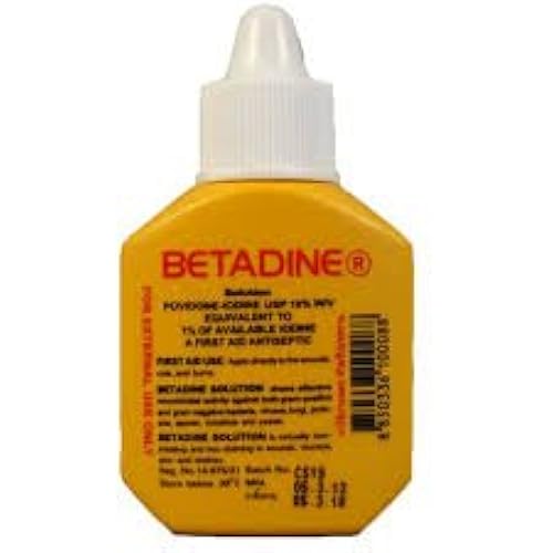 Betadine Povidone Iodine First Aid Solution Antiseptic for Cuts Wounds ...