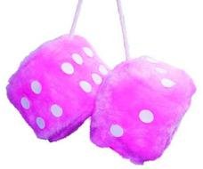 Pink Fluffy Dice: Amazon.co.uk: Car & Motorbike