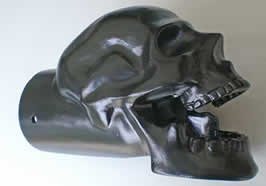 Amazon.com: Black Matte Powder Coated Skull Exhaust Tip - Original ...