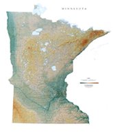 Amazon.com: Minnesota Topographic Wall Map by Raven Maps, Laminated ...