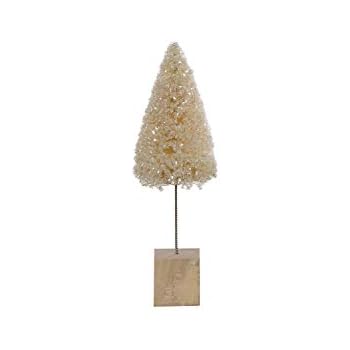 Amazon.com: Creative Co-op Fabric Decoration Tree Figurine, Cream: Home ...
