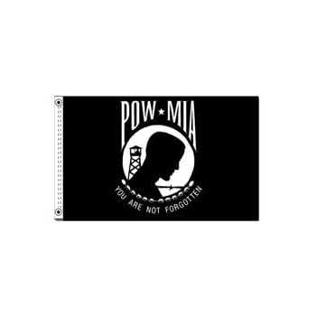 Amazon.com : 3x5 POW-MIA Double Sided Flag Nylon Embroidered POW ...