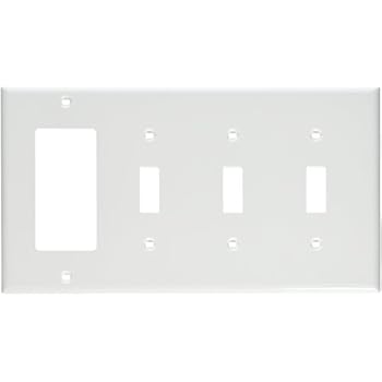 Leviton P326-W 4-Gang 3-Toggle 1-Decora/GFCI Device Combination ...