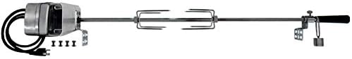 OneGrill Heavy Duty Chrome Universal Grill Rotisserie Kit with 13 Watt 50 lb. Stainless Electric ...