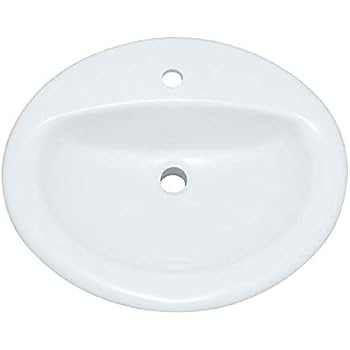 KOHLER K-2699-1-0 Bryant Oval Self-Rimming Bathroom Sink with Single ...