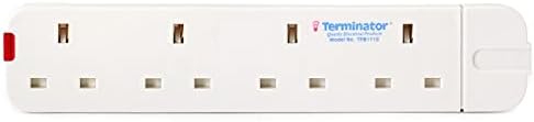 Terminator 4 Way UK Power Extension Cord TPB1119 Bar 4 Gang Without ...