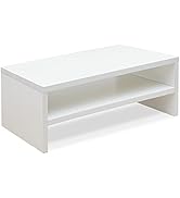 Amazon.com: TEAMIX White Monitor Stand Riser-2 Pack,Wood 2 Tier ...