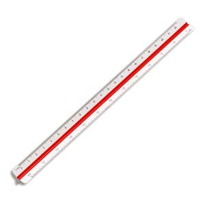 Reduction, kutch Triangular Scale Ruler 1:10 0 graduation 20-1/100 30 ...