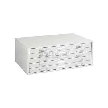 Amazon.com : Mayline C-Files 5 Drawer Flat Files Metal Cabinet - White ...
