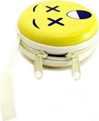 CrazyGifts Smiley Emoji Metal Tin Earphone Pouch Case Box for Coins and ...