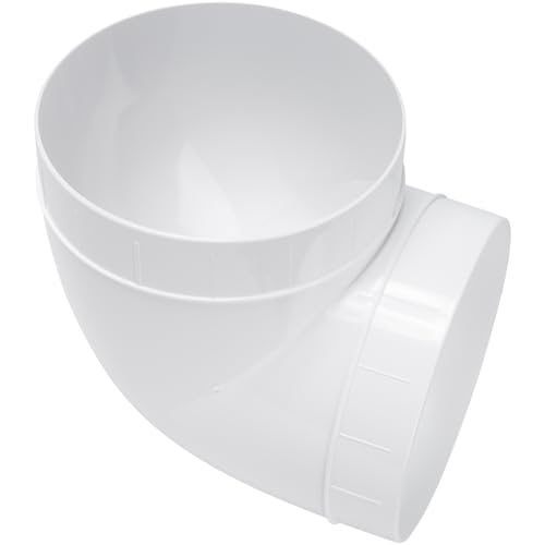 Plastic 6" inch 90 degree duct connector. Easy to mount 90 elbow for ...