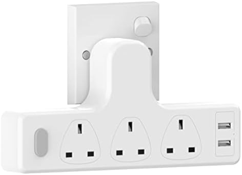 Power Extension Wall Plug Adapter 3 Way Socket Electrical Extender ...
