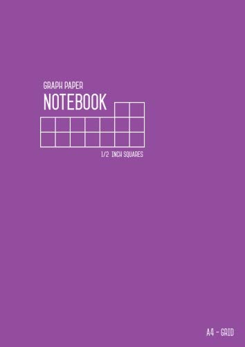 Mua Graph Paper Notebook A4 1/2 Inch Squares: Purple, Smart Design ...