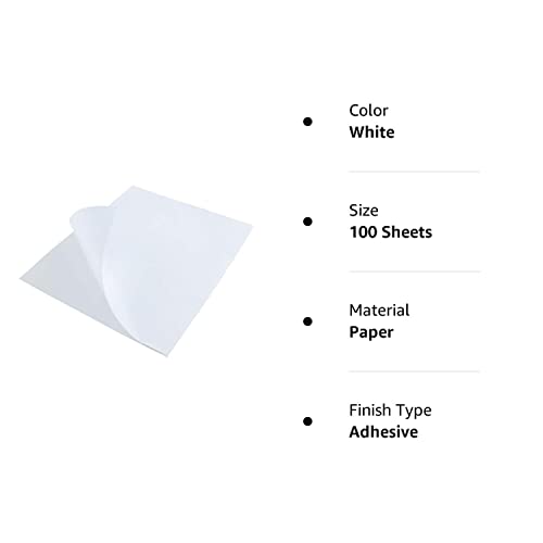 L LIKED 8.5" x 11" Full Sheet Label Sticker Paper, White, Matte, for ...