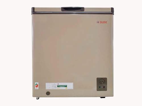 Sure 155 Liters Single Door Chest Freezer Gold, Top Oriented Doors with ...