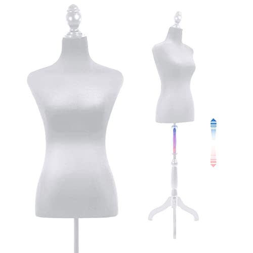 Dress Form Mannequin Torso with Wooden Tripod Stand, 50-63 inch ...