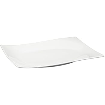 Amazon.com | White Rectangle Dinner Plate, Plastic, Pack of 10: Dinner ...