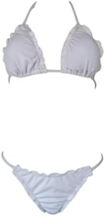 سعر StyleV Women Two Piece Triangle Thong Bikini Set Halter Ties Solid Micro Bikini Extreme Sexy ...