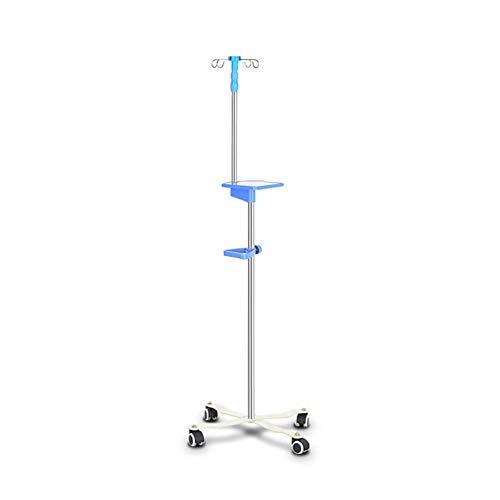 Utility Carts Portable Rolling IV Pole Drip Stand with Tray & 4 Hooks ...