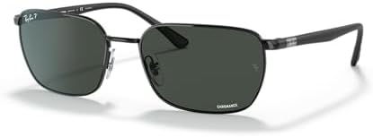 Ray-Ban Rb3684Ch Chromance Rectangular Sunglasses, Black/Polarized Dark ...
