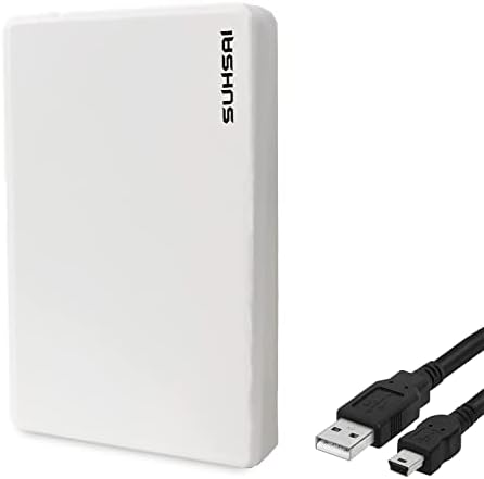 SUHSAI External Hard Drive 500GB, USB 2.0 Portable Hardrive, Slim Plug ...