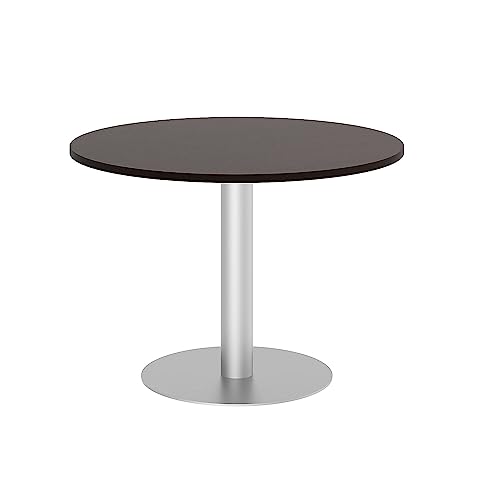 Bush Business Furniture 42W Round Conference Table with Metal Disc Base ...