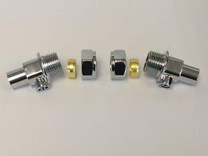 Isolating Heated Towel Rail Radiator Tails 15mm Compression Valve X 1/2 ...