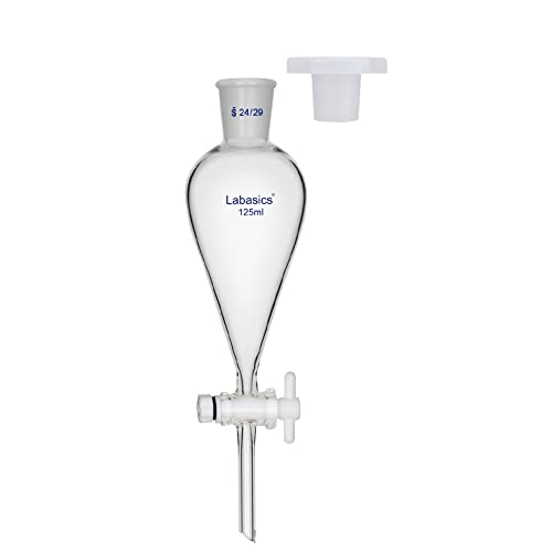 Labasics Conical Separatory Funnel, 125 ml Heavy Wall Borosilicate ...