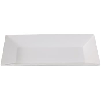 Amazon.com | White Rectangle Dinner Plate, Plastic, Pack of 10: Dinner ...