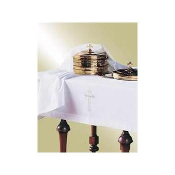 Amazon.com: Religious Supply 2-Piece Communion Linen Set with Cross ...