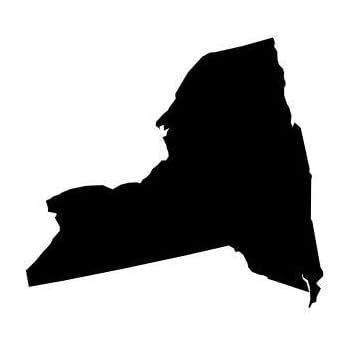 Amazon.com: New York NY state SHAPE Vinyl Decal Sticker (White): Automotive