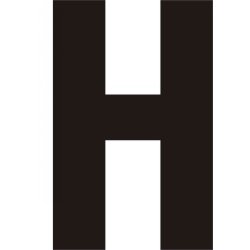 75mm Black Helvetica Bold Condensed Style Vinyl Letter H: Amazon.co.uk ...