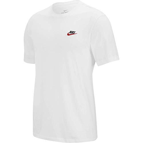 Nike Men's NSW Club Tee, White/Black/University Red, Medium in Kuwait ...