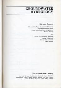 Groundwater Hydrology (McGraw-Hill Series in Water Resources and ...