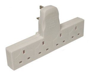 EUROSONIC 4 Way Multi Socket Extension Plug In Adaptor Adapter 4 Gang ...