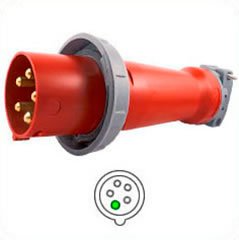 Hubbell HBL5100P7W AC Plug IEC60309 5100P7W Male IEC 309 Pin & Sleeve ...