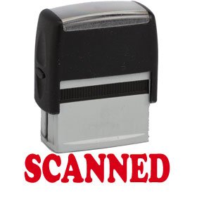 Amazon.com : SCANNED Office Stock Self-Inking Rubber Stamp : Business ...