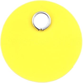 Amazon.com : 50 Pack - CleverDelights Yellow Plastic Tags - 1" Round ...