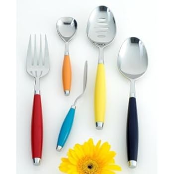 Amazon.com | Fiesta 5-pc. Multicolor Serving Utensil Set: Flatware Sets ...