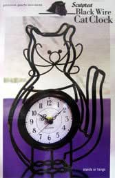 Amazon.com: Sculpted Black Wire Cat Clock: Home & Kitchen